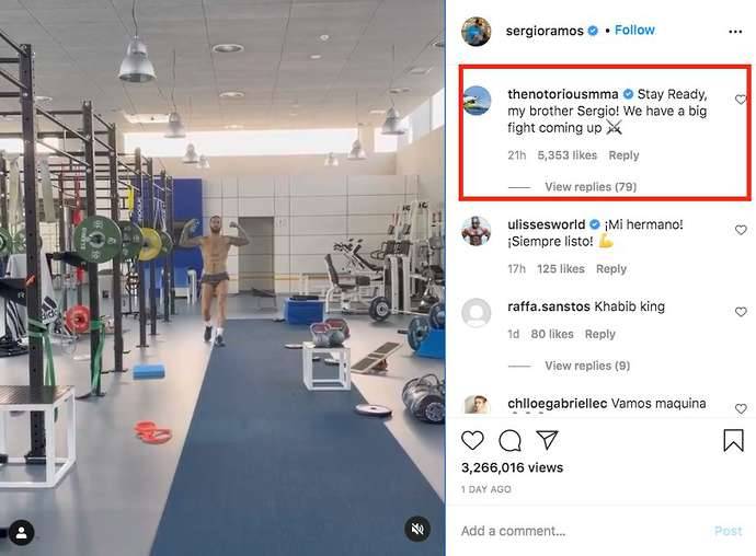 UFC's Conor McGregor responds to Sergio Ramos’s ‘call out’ on Instagram