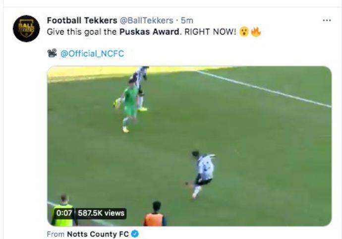 Notts County’s Elisha Sam scores Puskas Award contender vs Oxford City