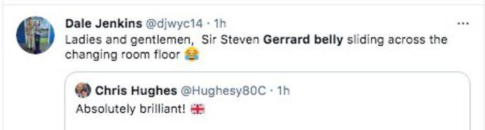 Steven Gerrard filmed doing belly slide in Rangers dressing room