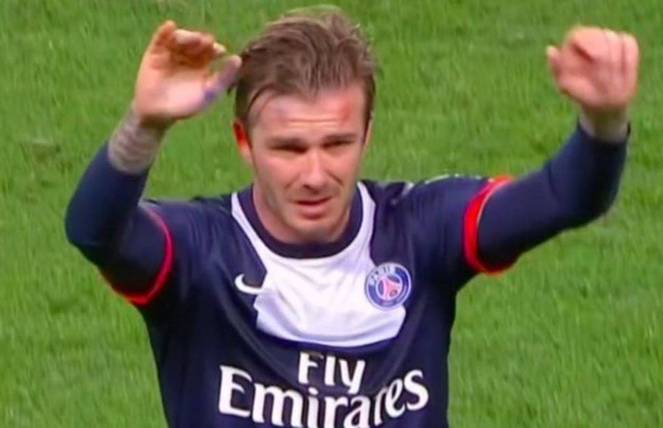 David Beckham's final minute as a player at PSG was very emotional