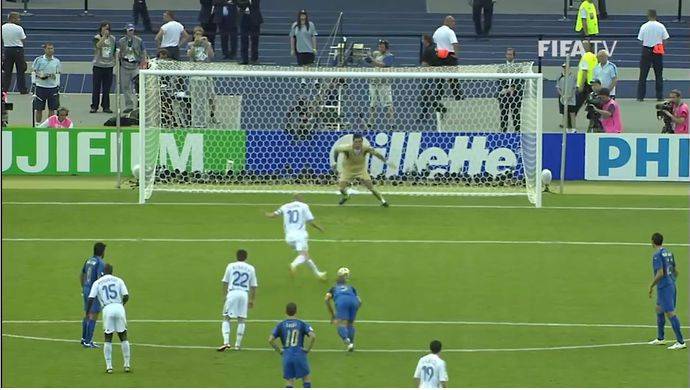 buffon save zidane header