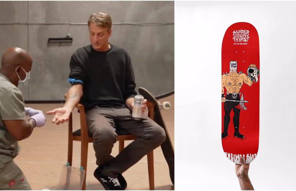 Tony Hawk selling bizarre skateboards that have been infused with his blood
