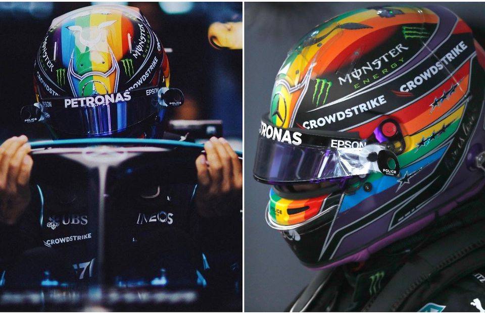 Lewis Hamilton wears LGBTQ helmet at Qatar Grand Prix