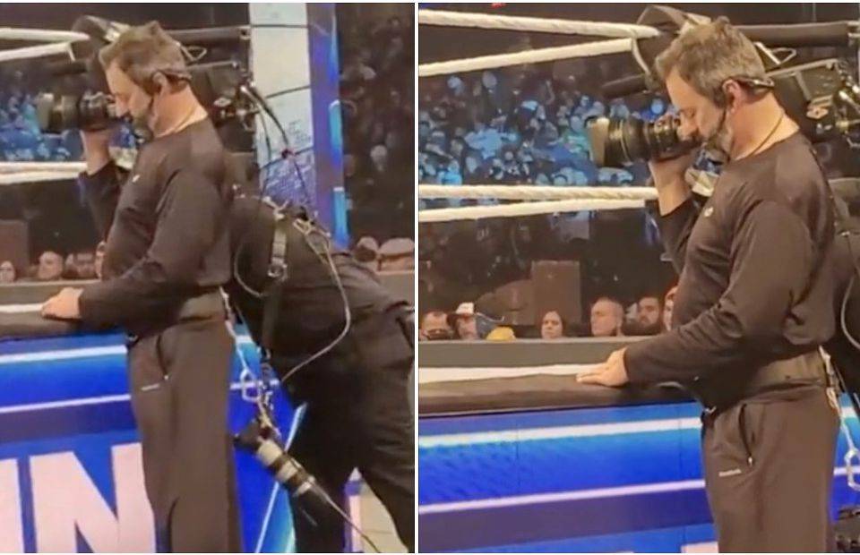 WWE cameraman hilariously caught texting during SmackDown