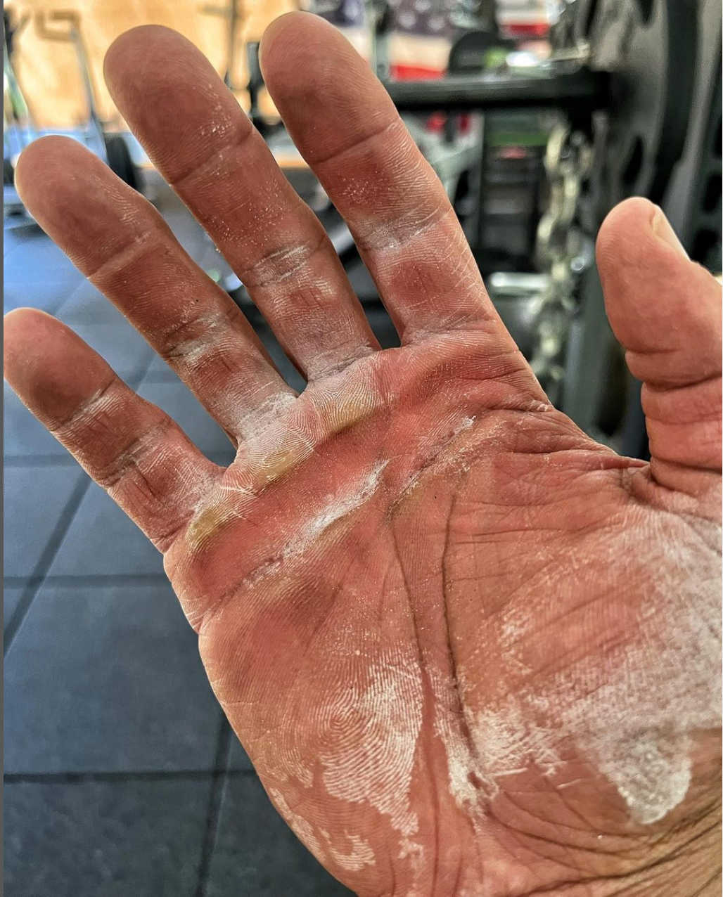 Dwayne 'The Rock' Johnson: Image of WWE legend's hands after gym workout