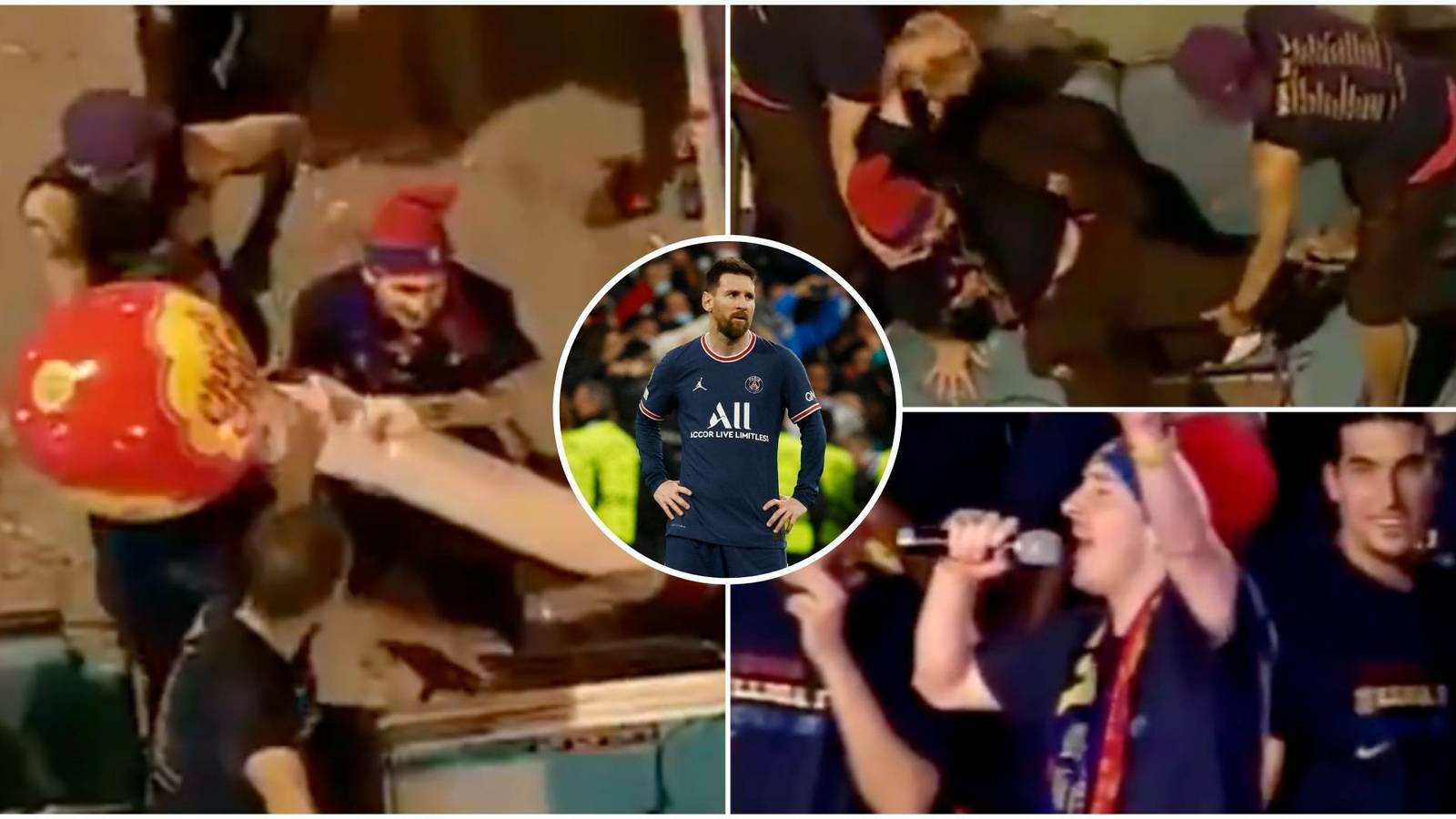 Lionel Messi: Footage of ex-Barcelona star drunkenly celebrating 2015 ...