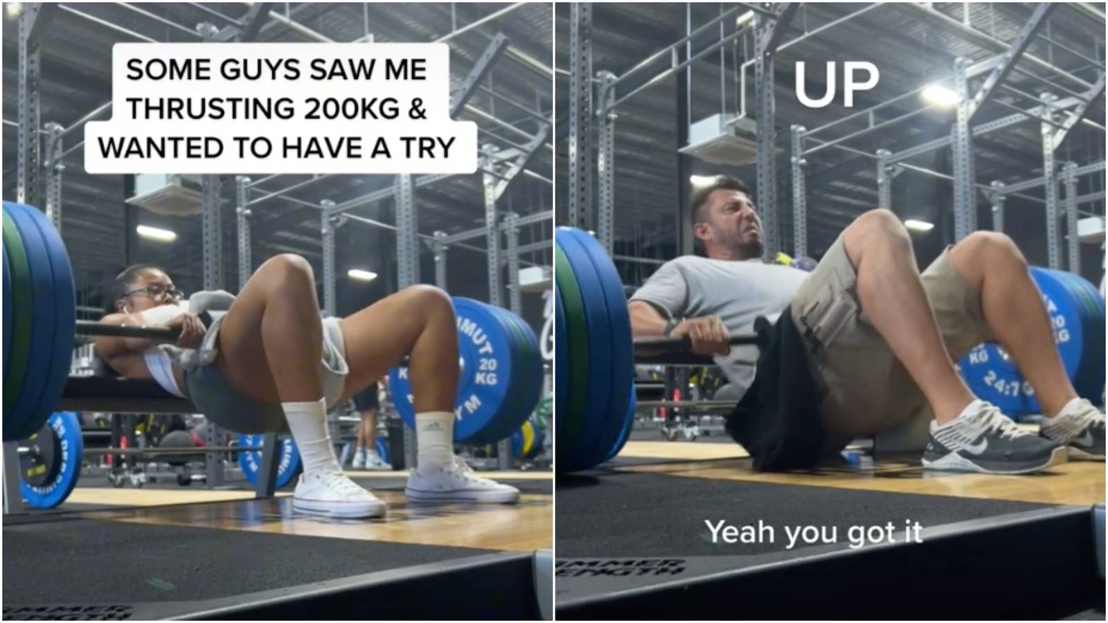 Female personal trainer stuns ‘amazed’ men in gym with 200kg lift