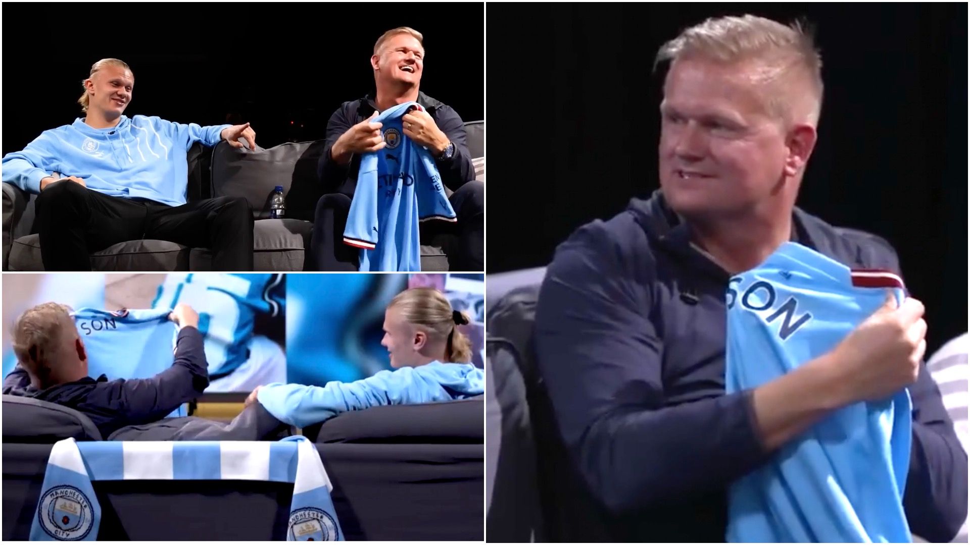 Erling Haaland gives dad, Alf-Inge, Man City shirt with ’Son’ on back
