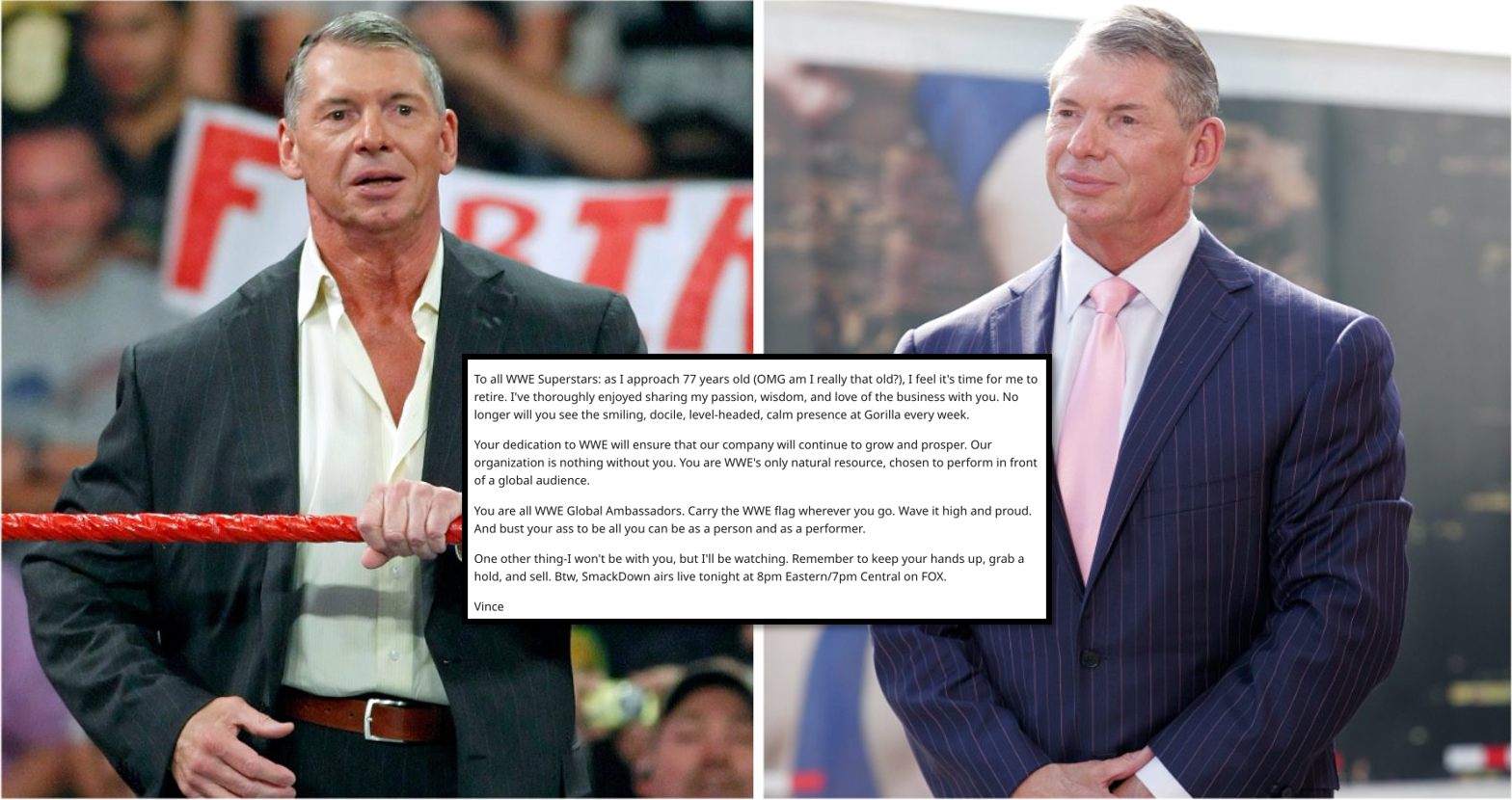 Vince McMahon: The emotional letter he wrote to WWE Superstars about ...