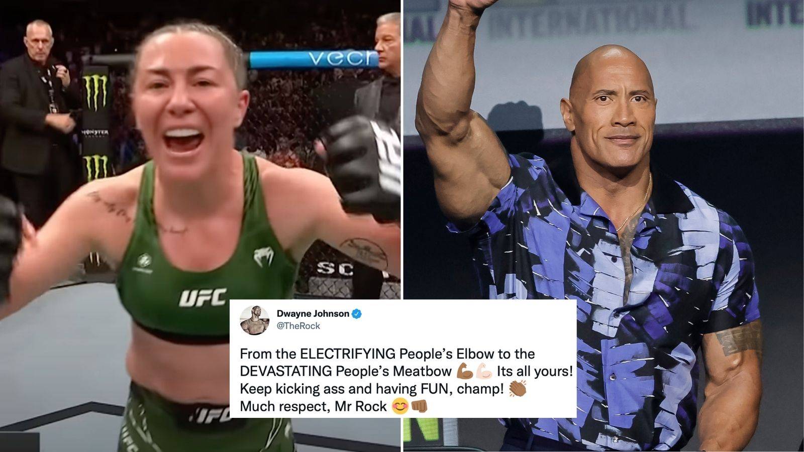 Dwayne 'The Rock' Johnson gives UFC star Molly McCann permission to use ...
