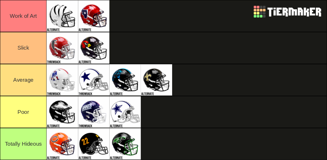 NFL: Ranking every alternate and throwback helmet from 'Work Of Art' to ...