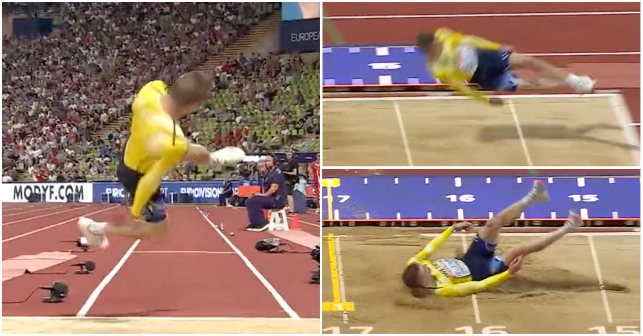 European Athletics Championships: Triple jump attempt goes hilariously ...