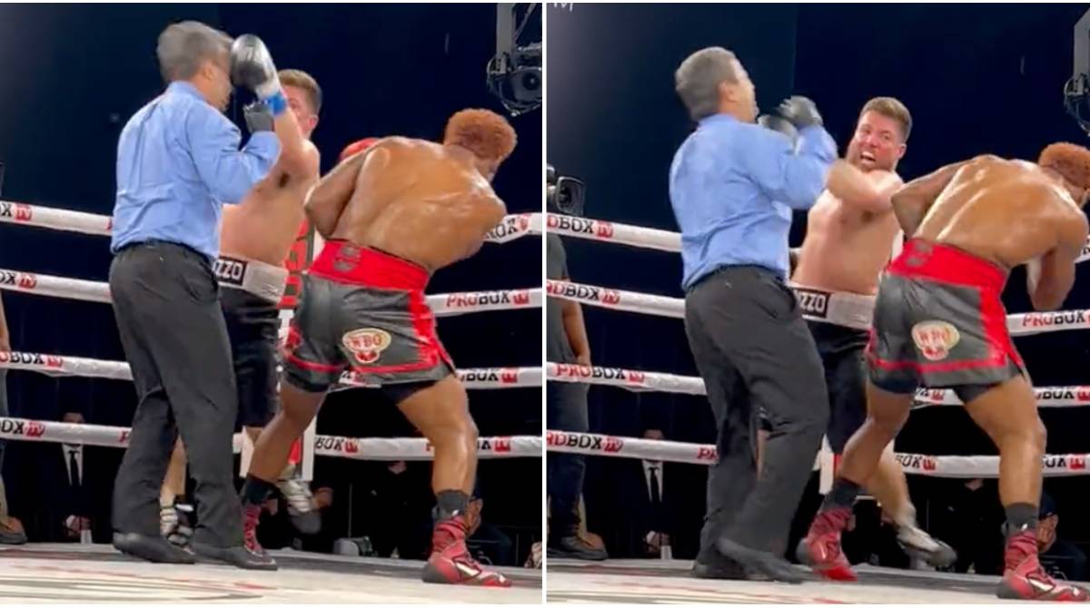 Boxing referee praised after shrugging off monster Mario Aguilar hook