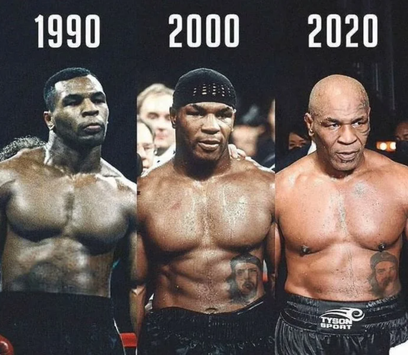 Mike Tyson's 30-year body transformation is absolutely elite