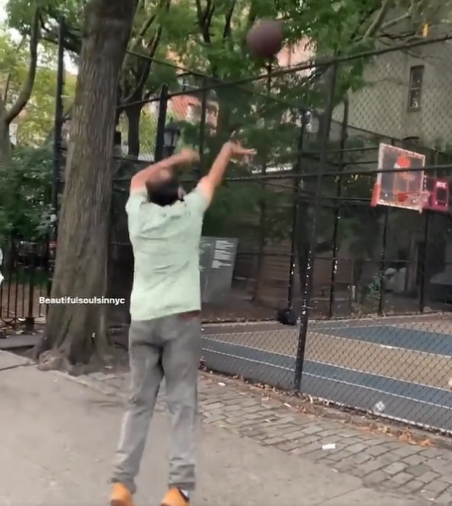 Ridiculous basketball shot from 70-year-old man goes viral