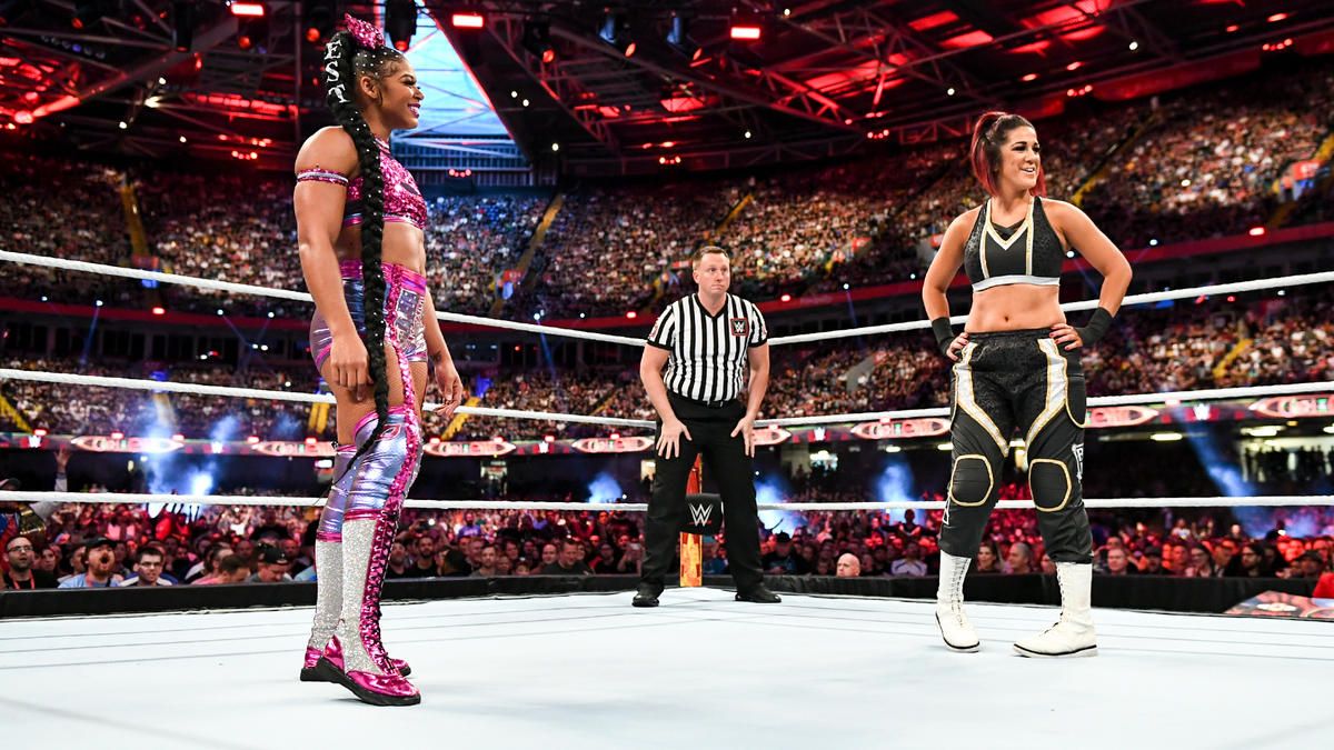 WWE Clash at the Castle: Bayley breaks character due to crowd's chant