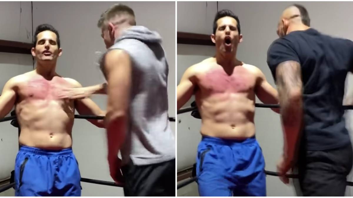 WWE: Man's chest cut to shreds after taking 20 slaps from wrestlers
