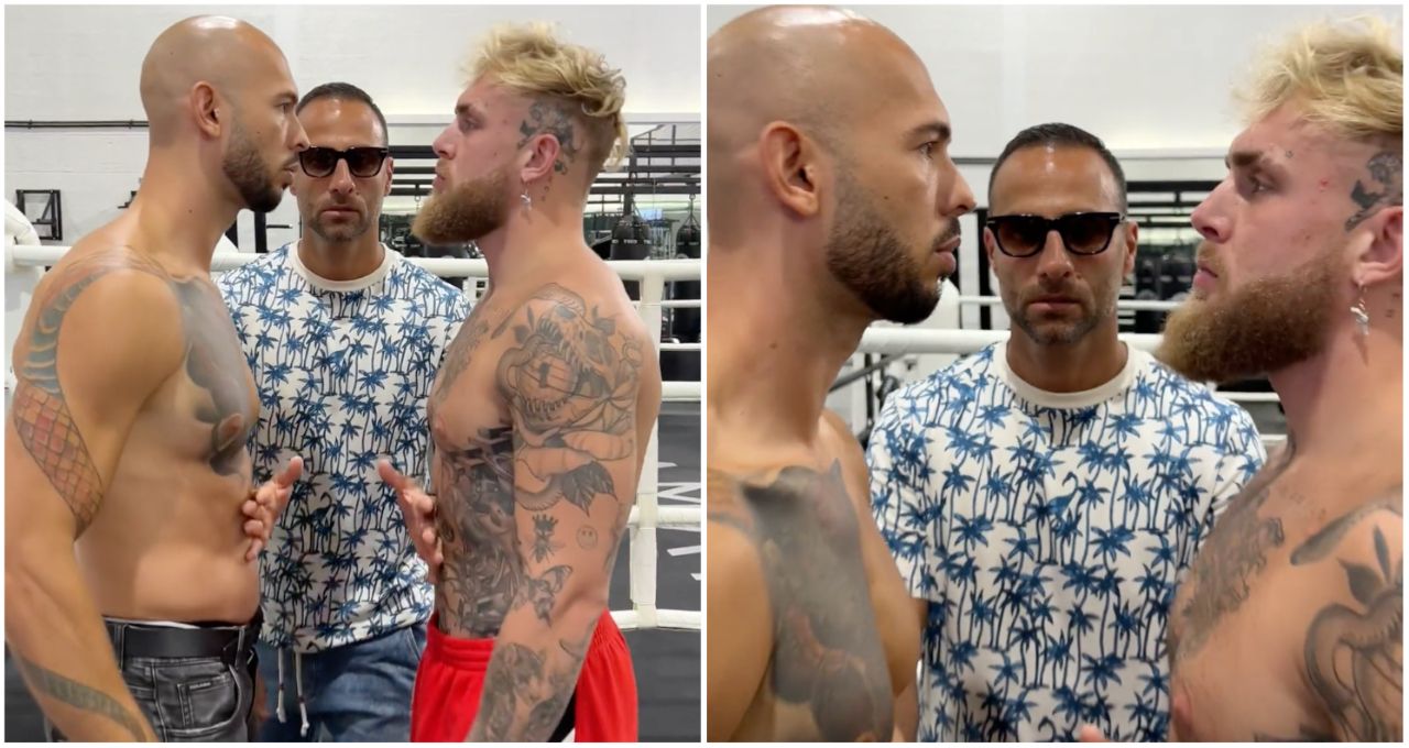 Jake Paul & Andrew Tate share intense face-off as negotiations begin