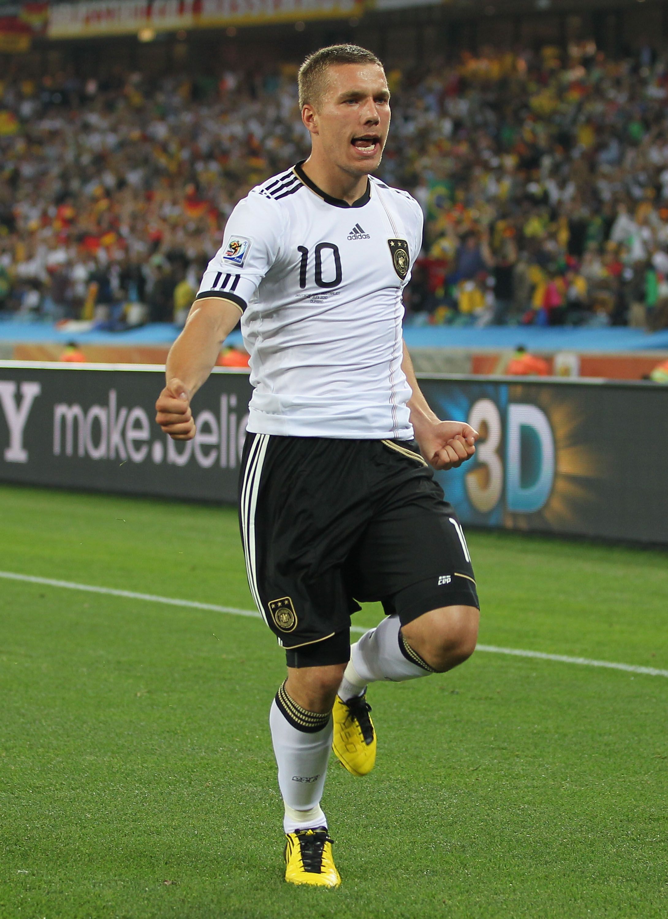 Lukas Podolski scores outrageous goal from inside his own half