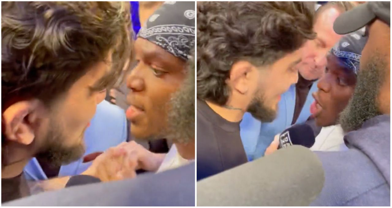 KSI vs Dillon Danis: Duo share intense staredown in-ring as fight is ...