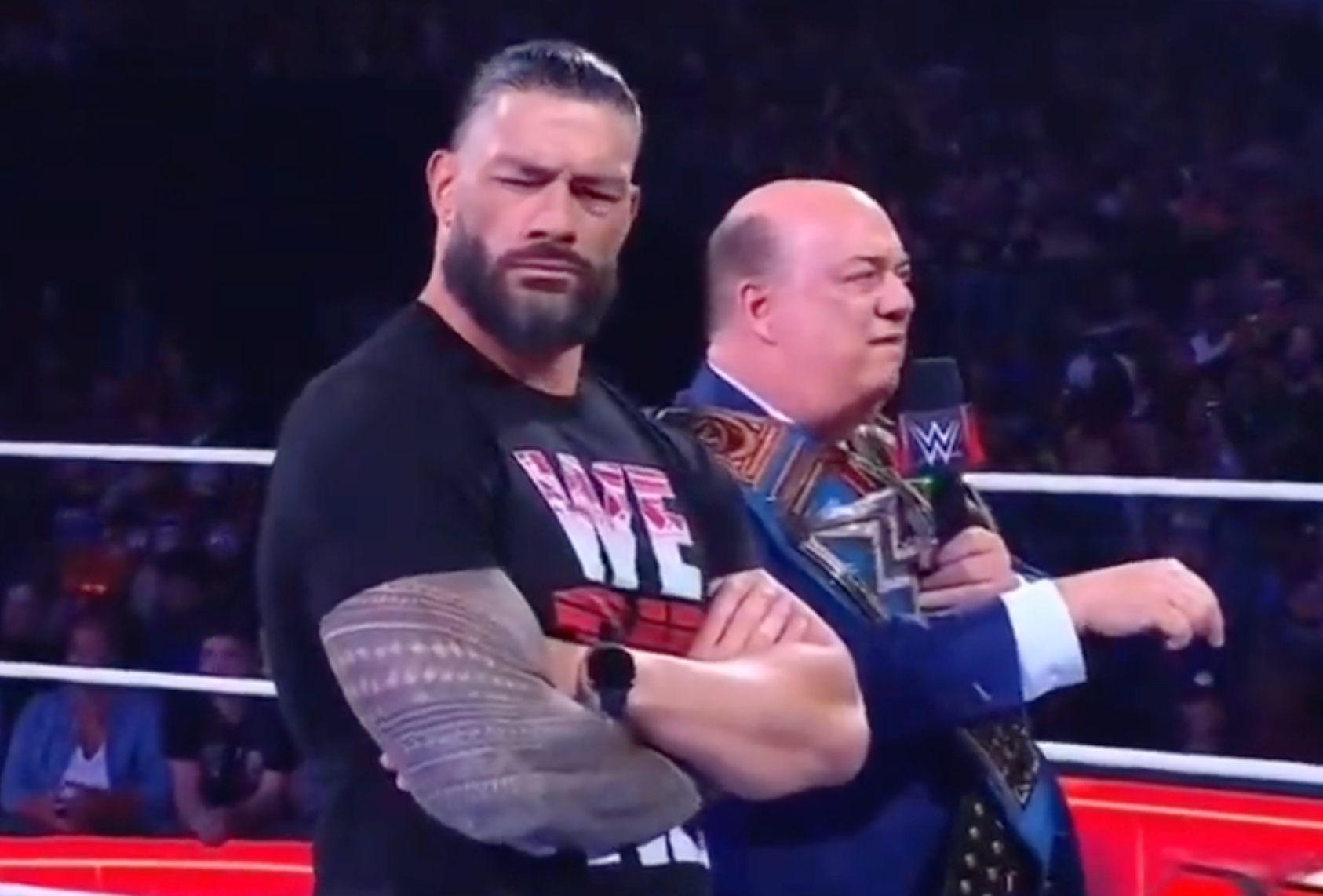 Roman Reigns' hilarious reaction to surprise Superstar interrupting him ...