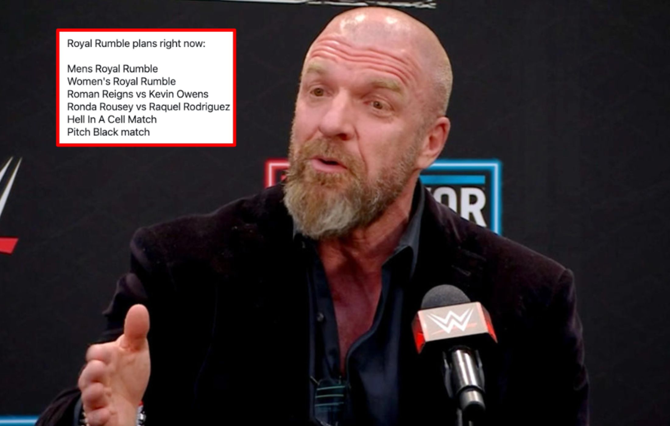 Wwe Leaked Card Shows Triple Hs Banger Plans For 2023 Royal Rumble