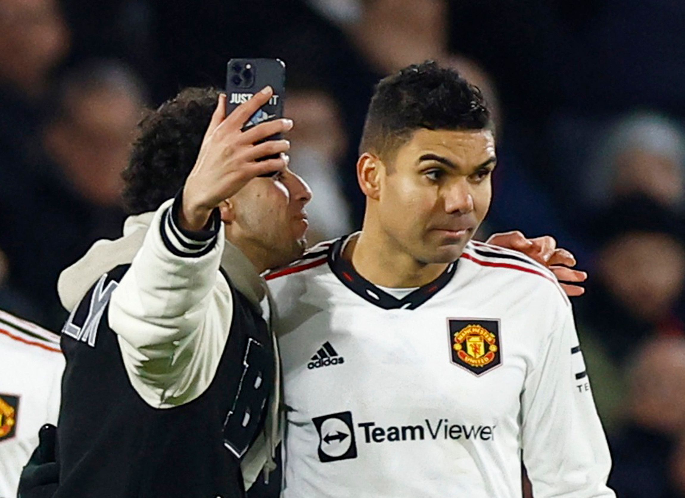 Casemiro: Pitch invader’s phone footage of Man Utd star emerges