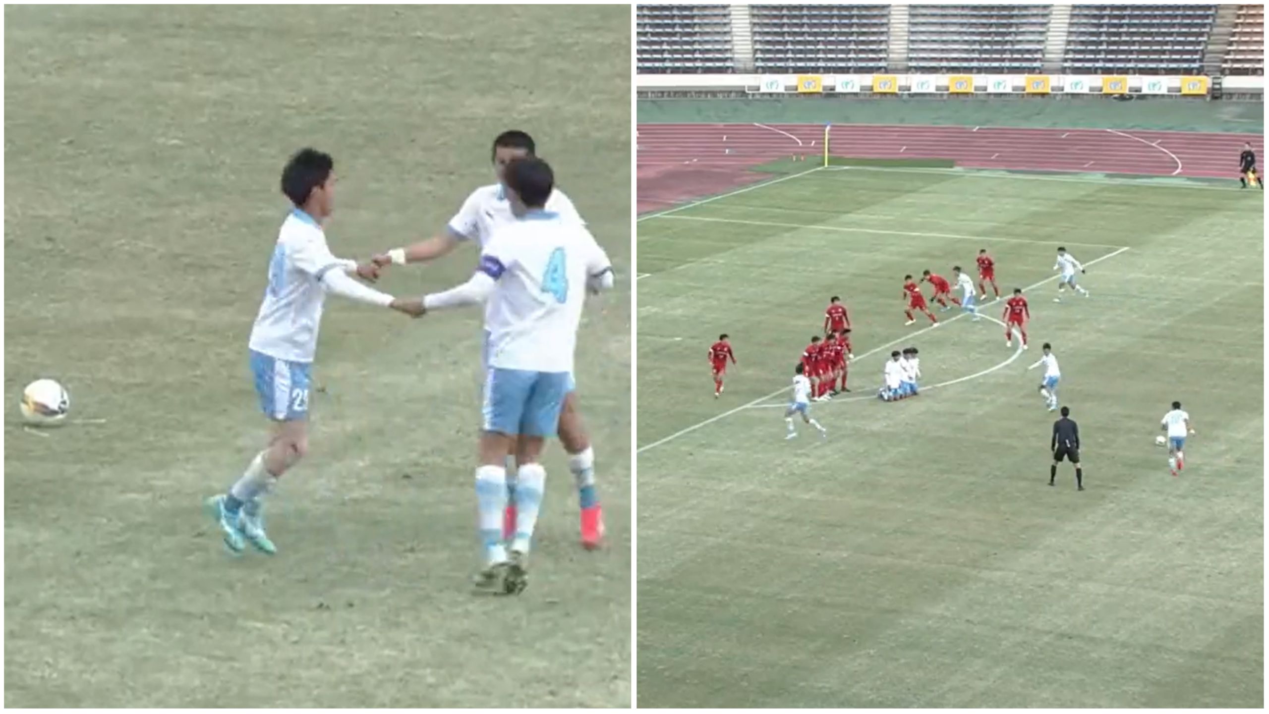 Japanese High School side's bizarre free-kick routine goes viral