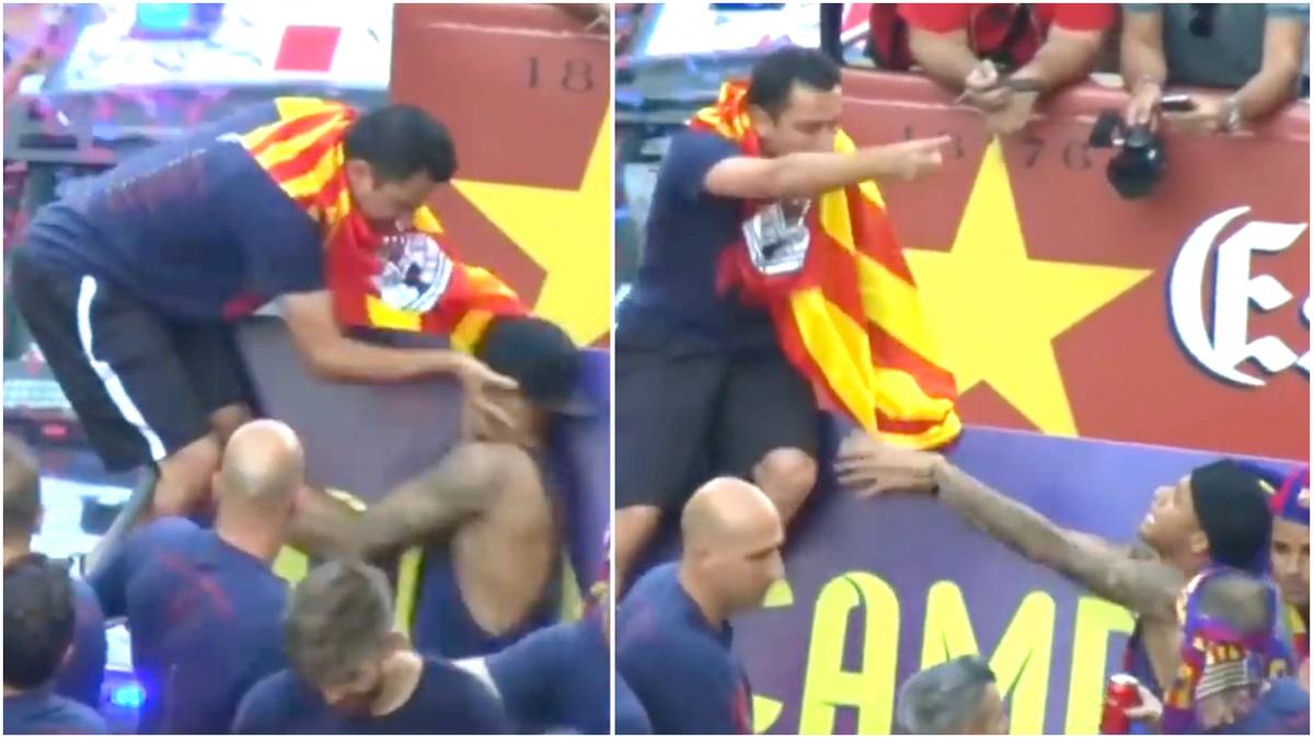 Barcelona: Why did Xavi push Neymar in face during bus parade in 2015?