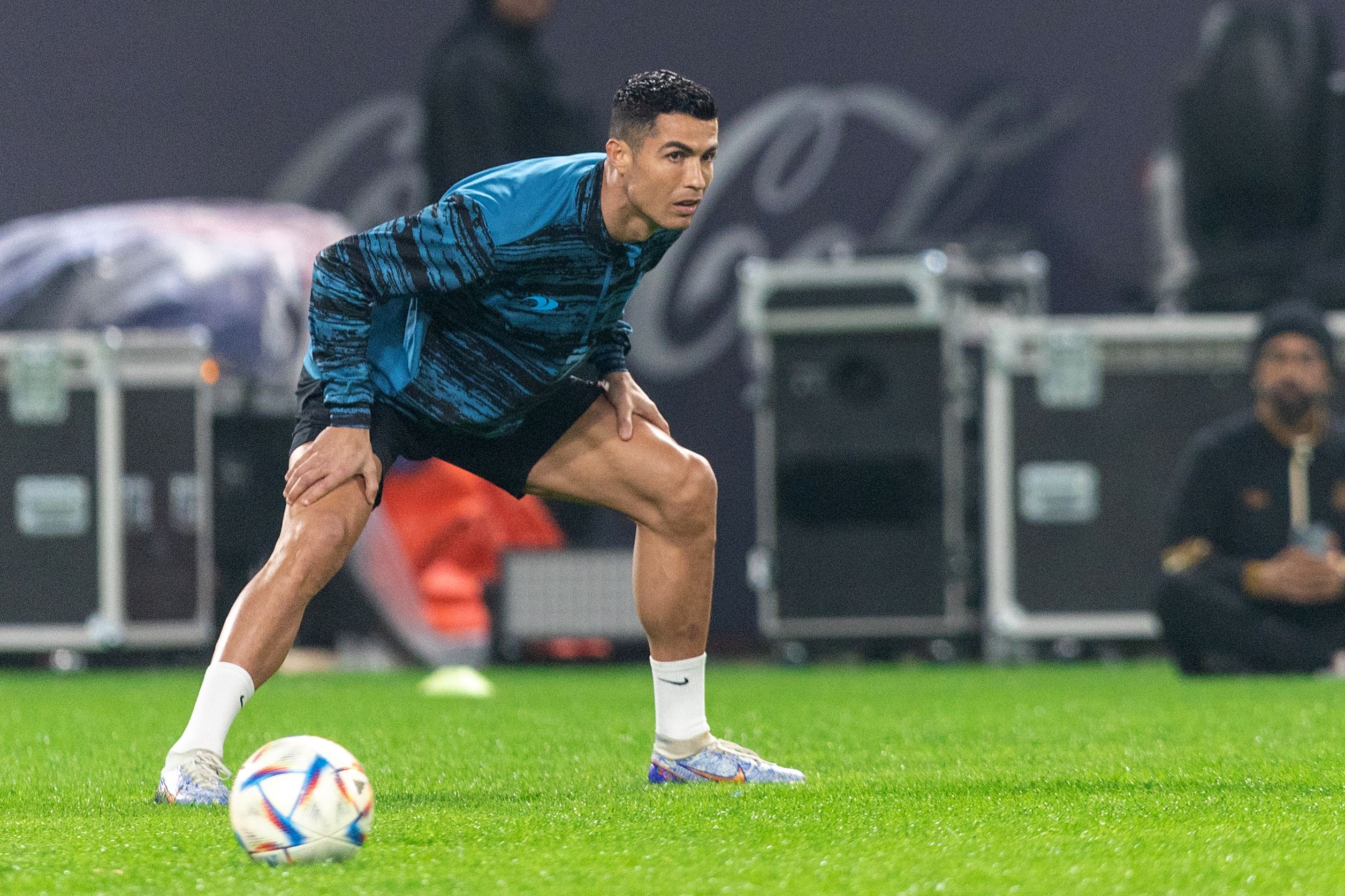 Ronaldo looked so happy scoring goal after goal in training