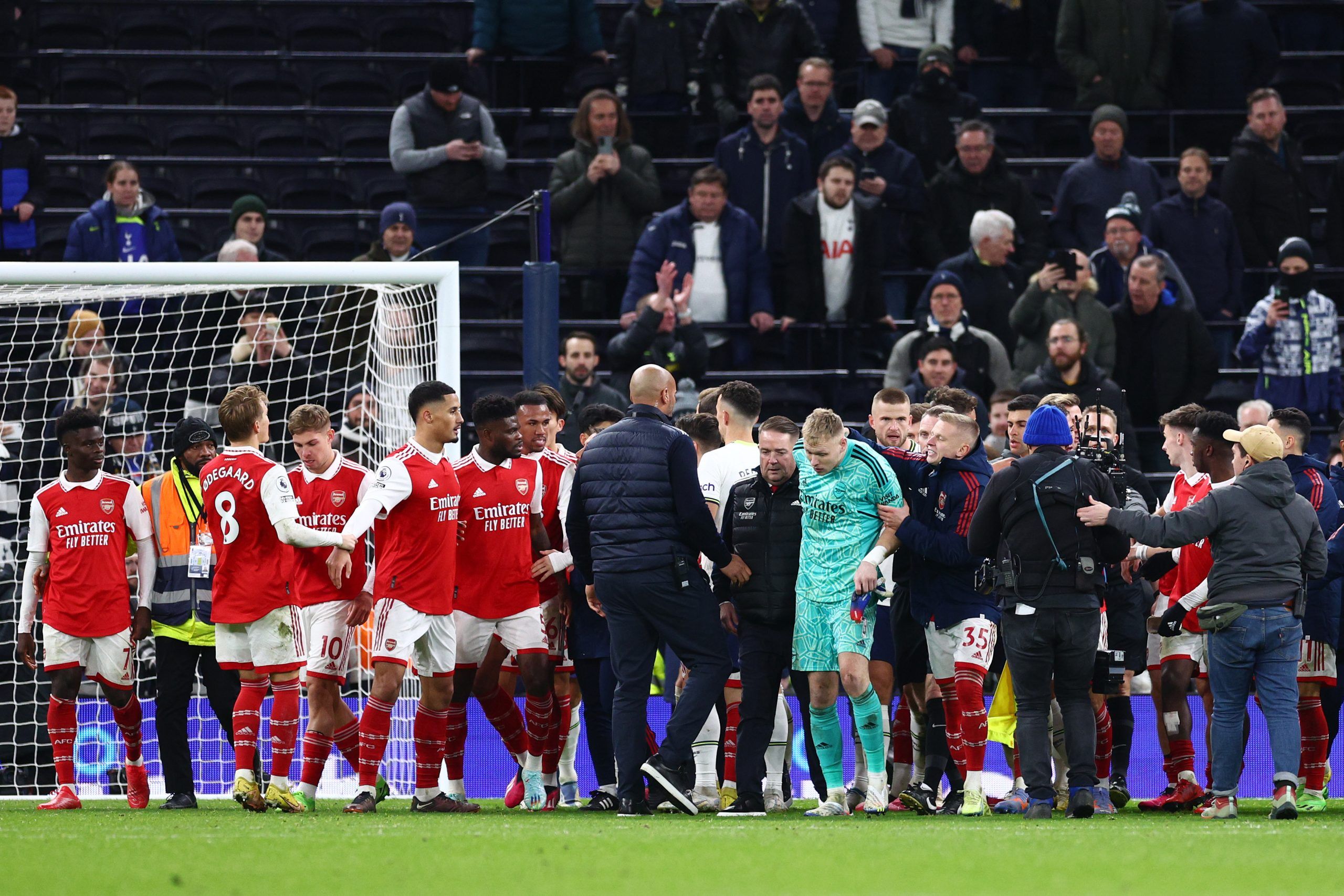 Aaron Ramsdale: Fan footage of incident after Spurs 0-2 Arsenal is shocking