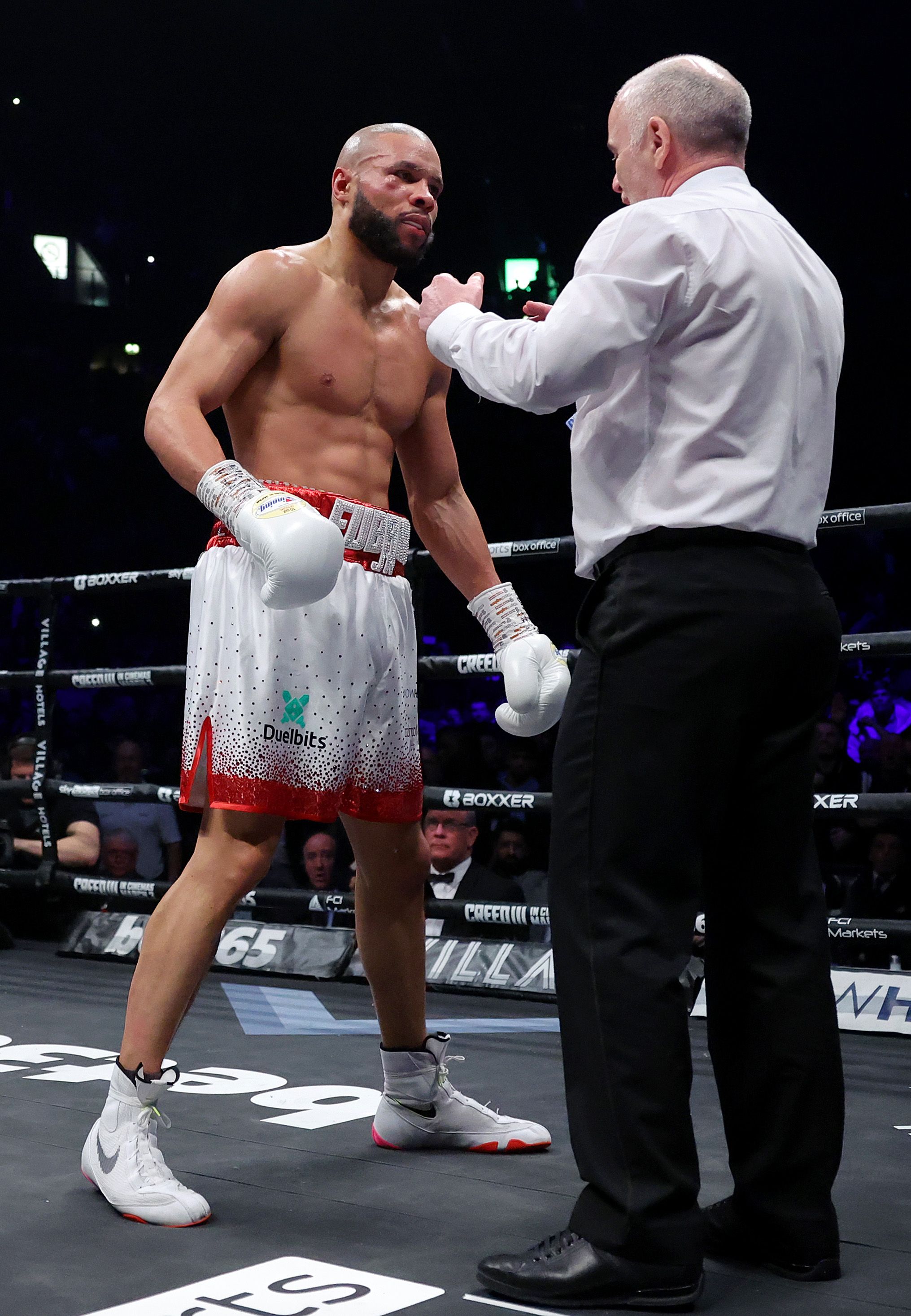 Chris Eubank Jr sustains badly swollen eye as Liam Smith KOs him