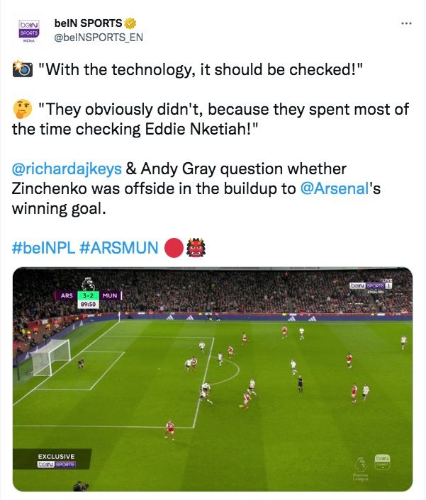 Arsenal 3-2 Man Utd: Was Eddie Nketiah's winner offside?