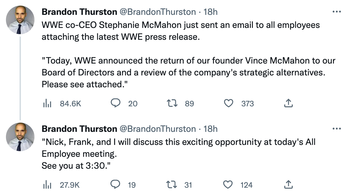 Vince McMahon returns to WWE: Stephanie McMahon's email to employees ...