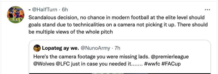 Liverpool 2-2 Wolves: Fan footage of Toti Gomes’ disallowed goal emerges