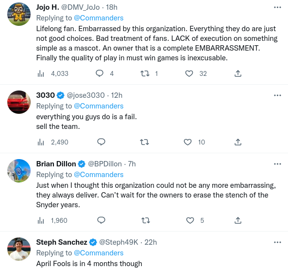 Washington Commanders: Fans rip franchise as they unveil 'embarrassing ...