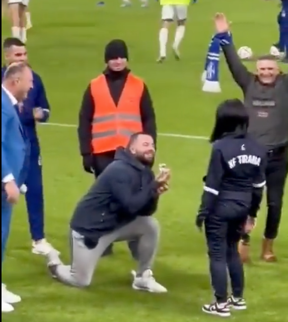 Strange marriage proposals: Football fan invades pitch to pop the question