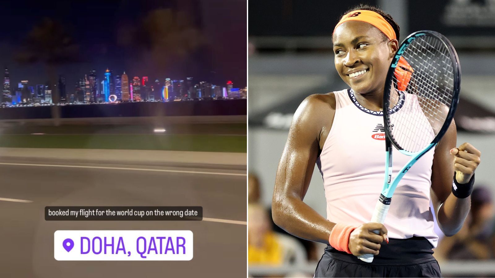 Coco Gauff jokes she booked a flight to watch FIFA World Cup two months late