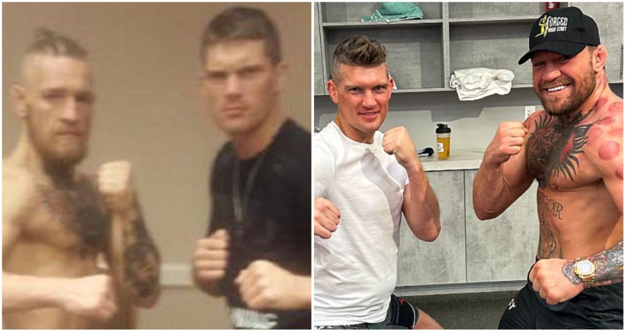 Conor McGregor doing the same pose at 145lbs and 170lbs shows physique ...