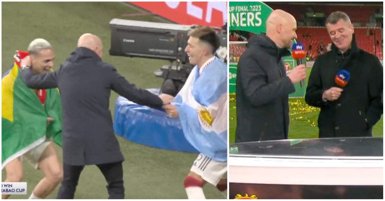 Roy Keane's reaction to seeing Erik ten Hag dance after Man Utd win ...