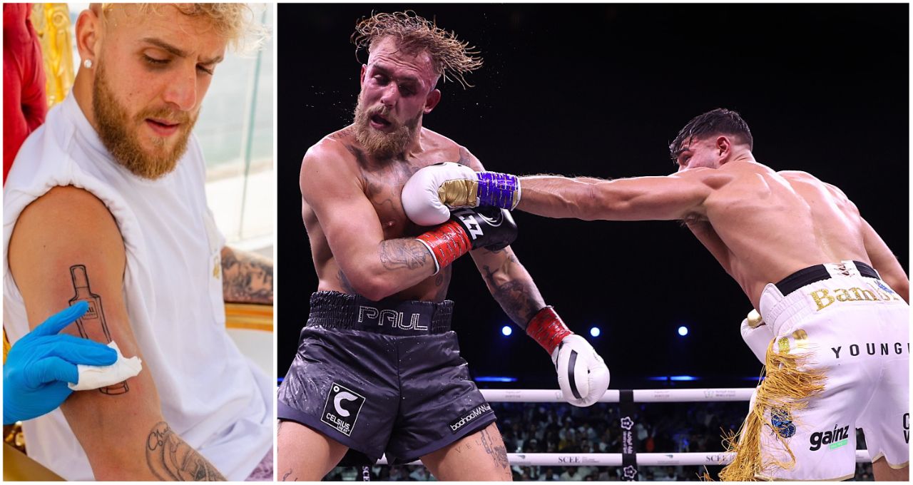 Jake Paul's $250k tattoo from ballboy kicked by Hazard vanishes during ...