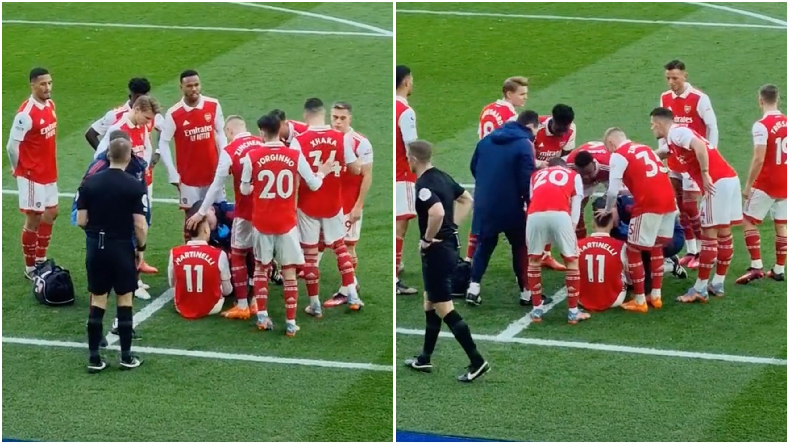 Arsenal players' togetherness captured during Leicester victory Arsenal players' togetherness captured during Leicester victory