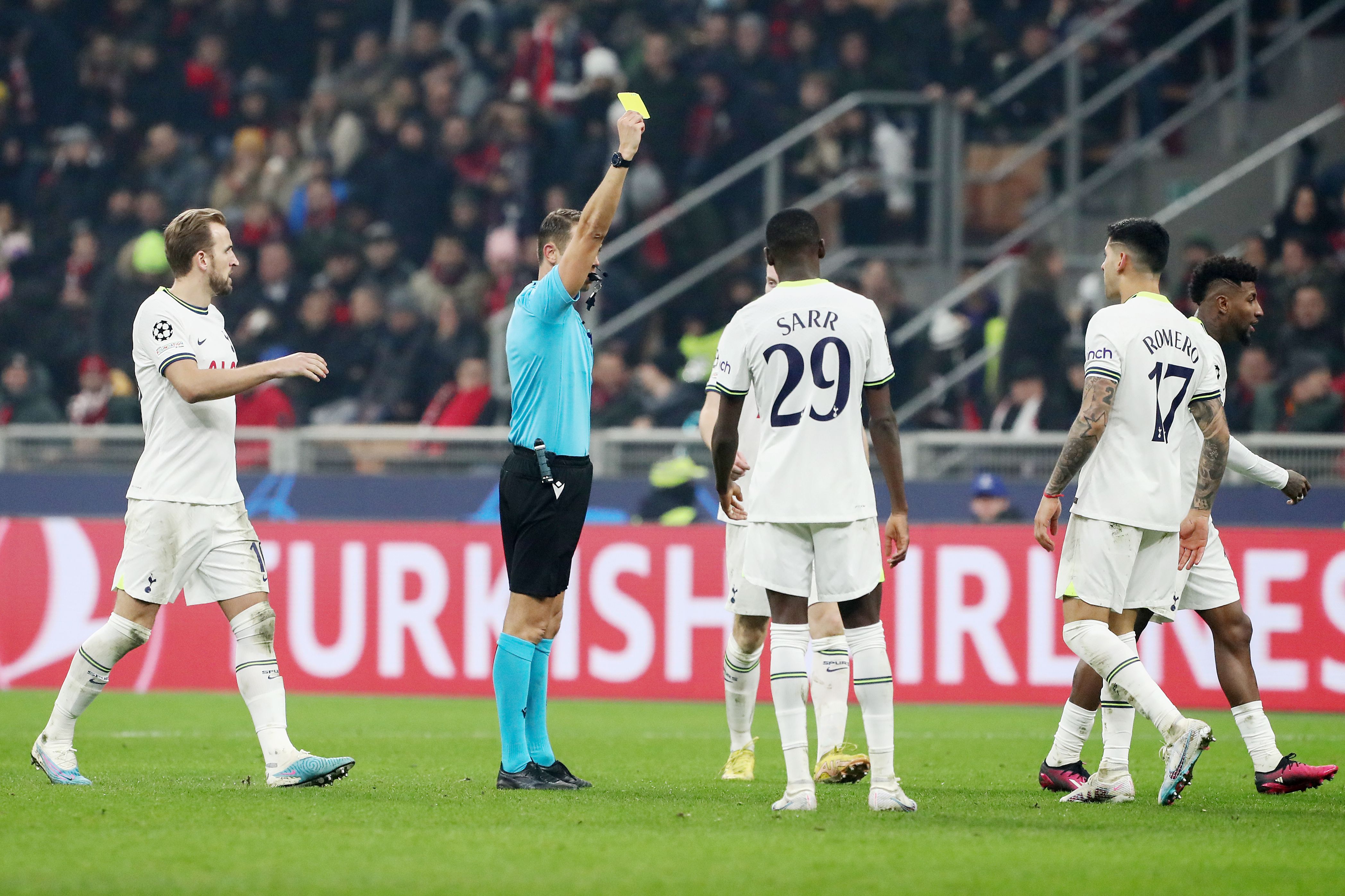 Spurs' Cristian Romero produces shocking tackle vs AC Milan - and then ...