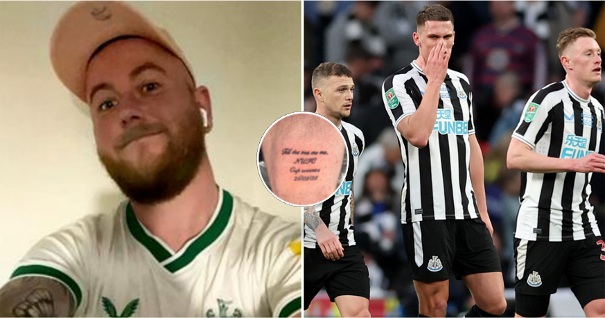 Newcastle United fan's awkward Carabao Cup tattoo