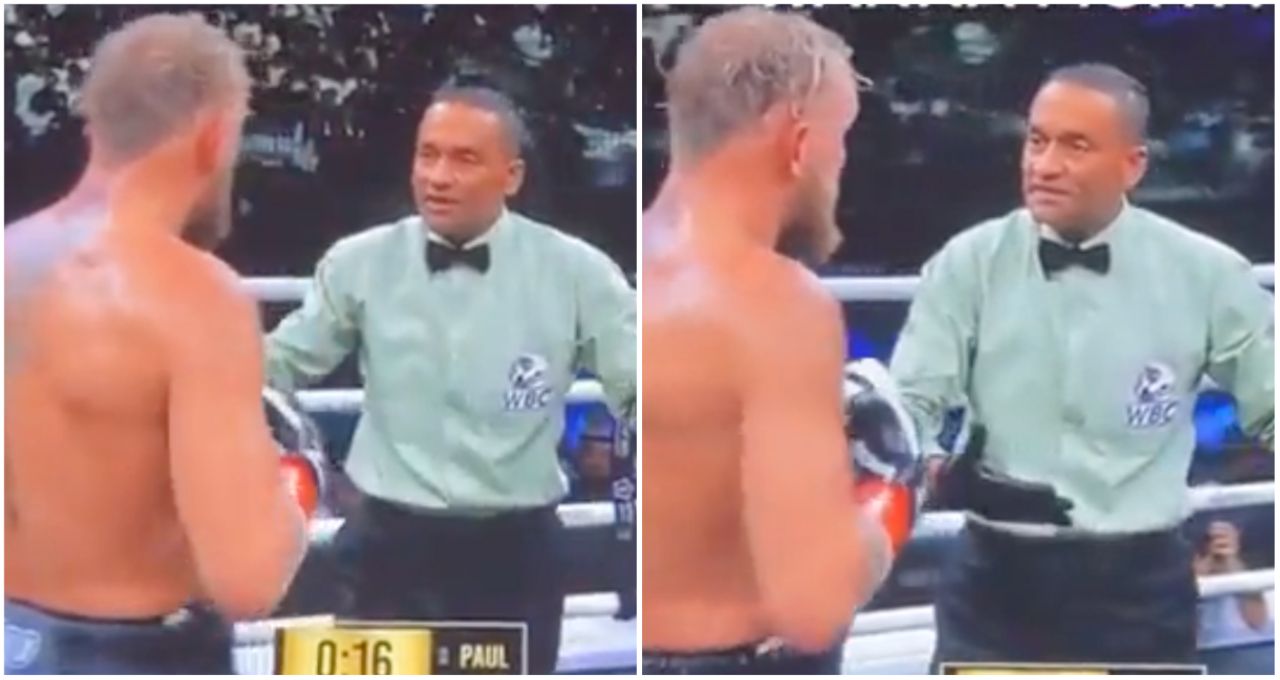 Jake Paul asked embarrassing question by ref during Tommy Fury fight