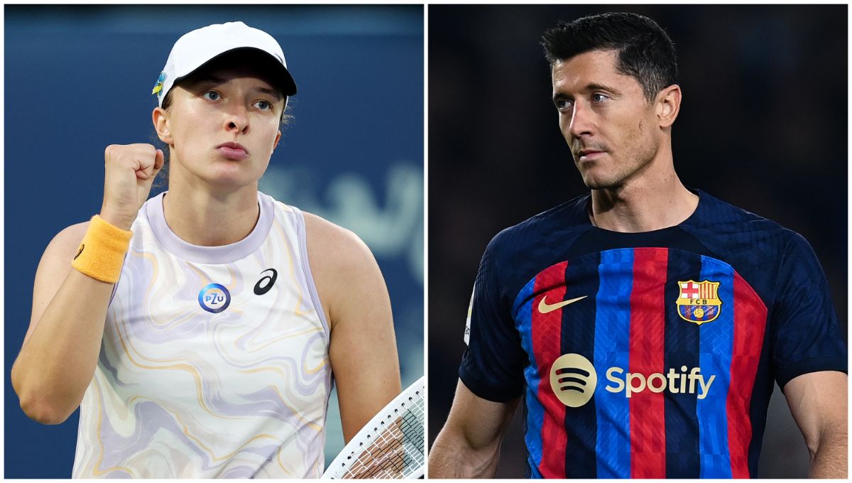 Barcelona star Robert Lewandowski praises Iga Świątek's football skills