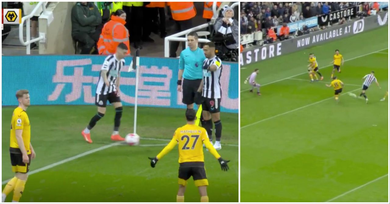 Newcastle's 'fake time-wasting' corner routine vs Wolves was so good