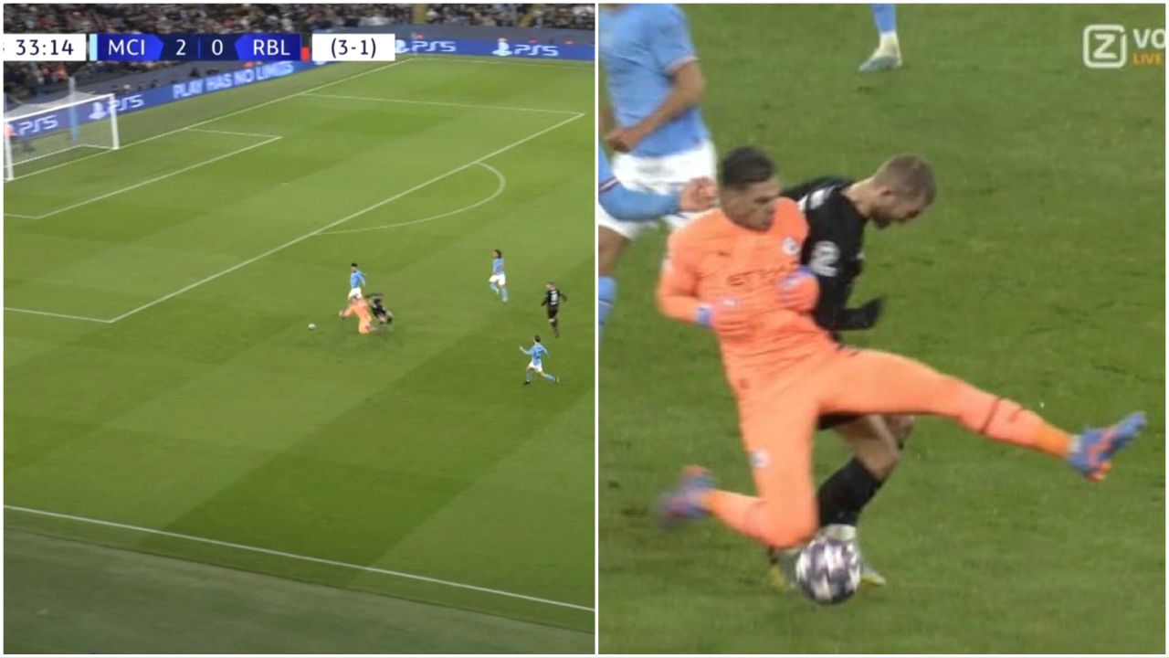Ederson avoids red card during Man City vs RB Leipzig - fans react