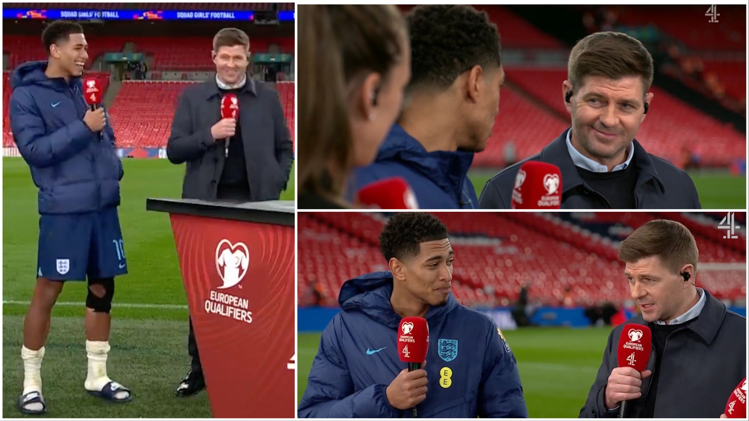 Jude Bellingham & Steven Gerrard's heartwarming interview after England ...