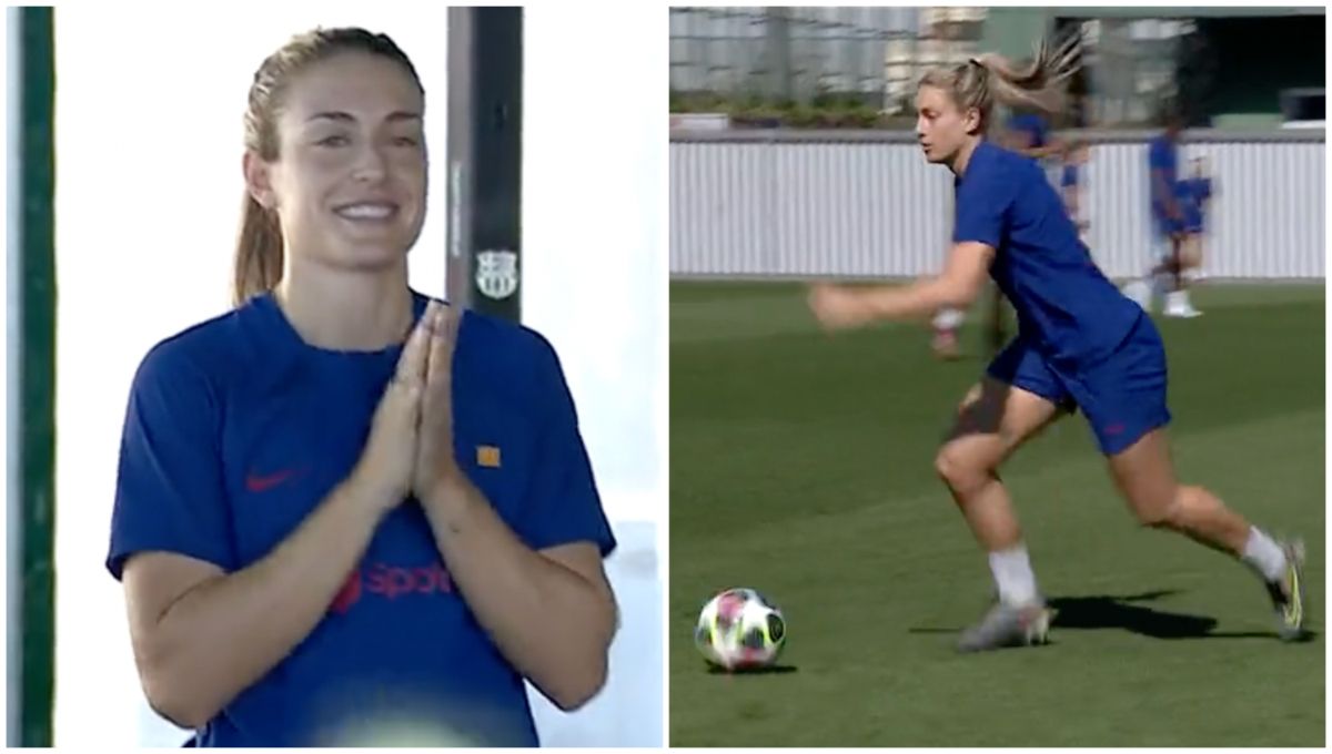 Barcelona star Alexia Putellas looks delighted during return to team ...